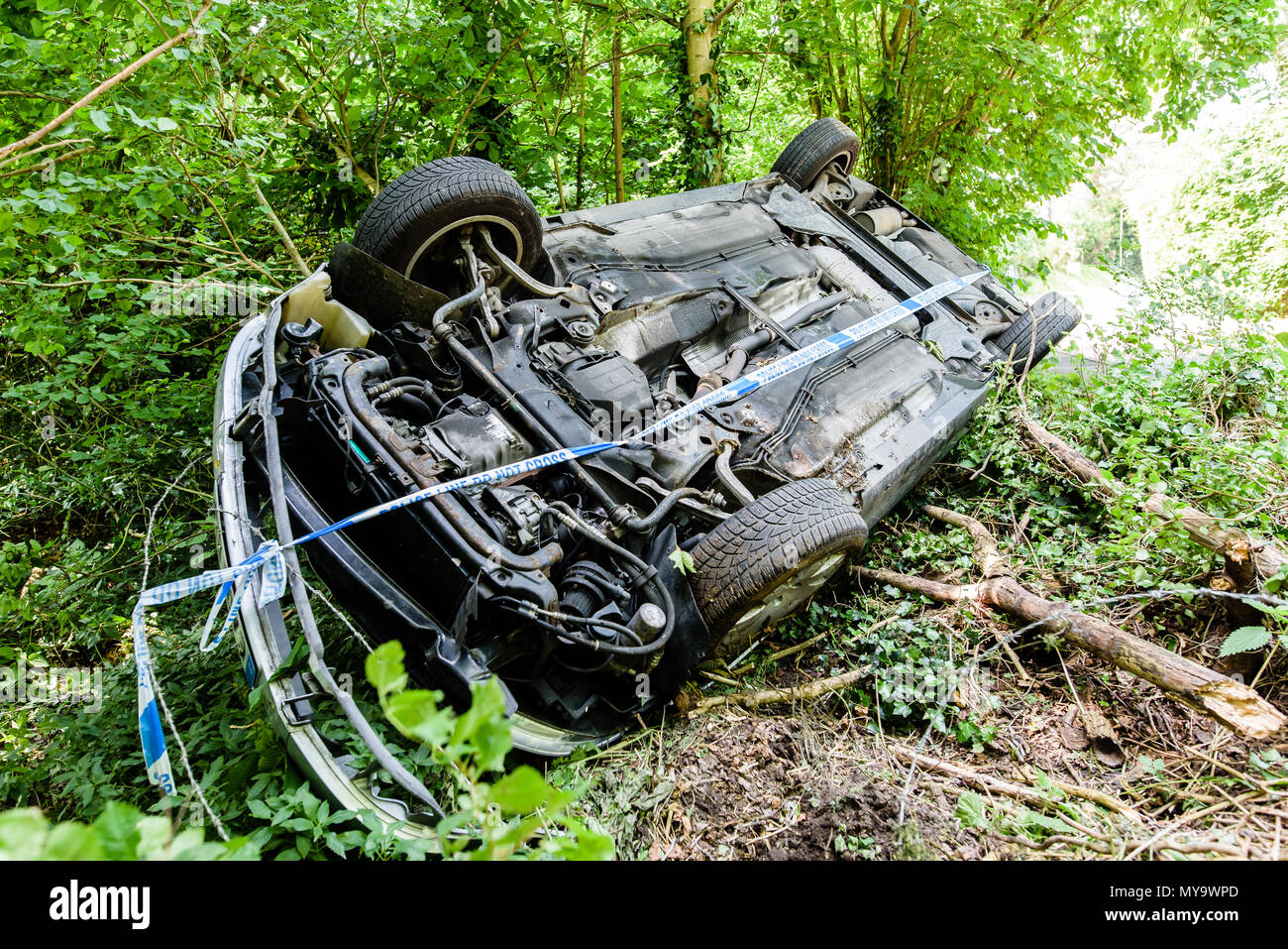 Car rolled over on side hi-res stock photography and images - Alamy