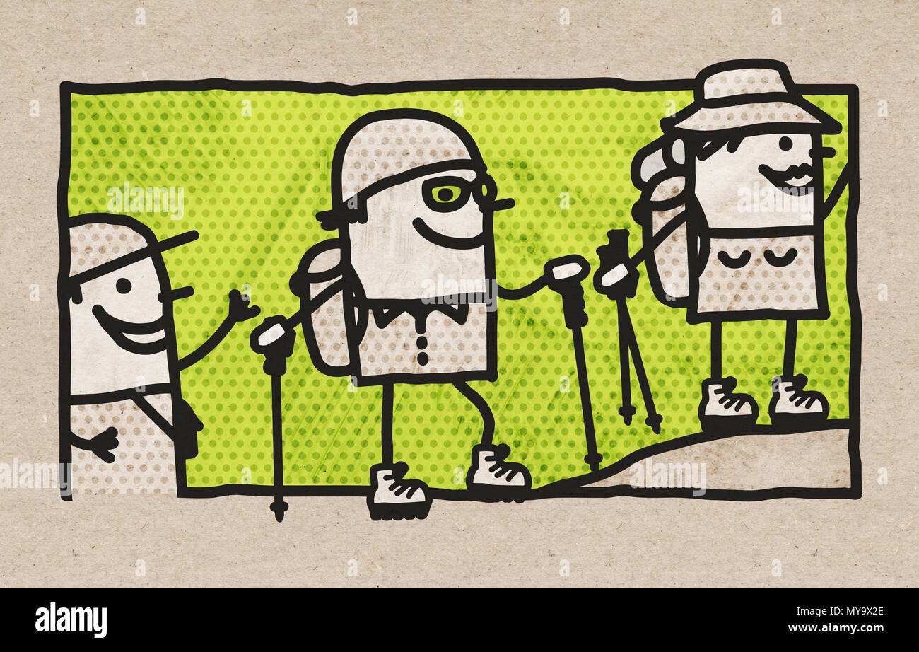 Three people cartoon hi-res stock photography and images - Alamy