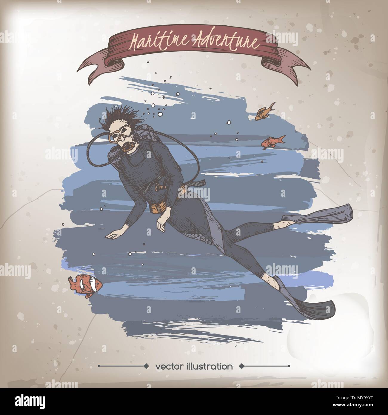 Vintage submarine drawing hi-res stock photography and images - Alamy