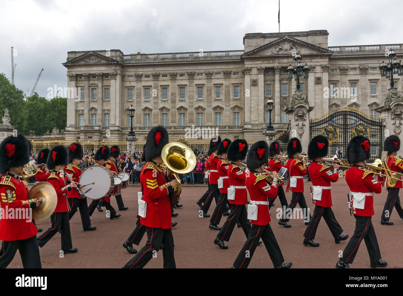 LONDON, ENGLAND - JUNE 17 2016: British Royal guards perform the ...
