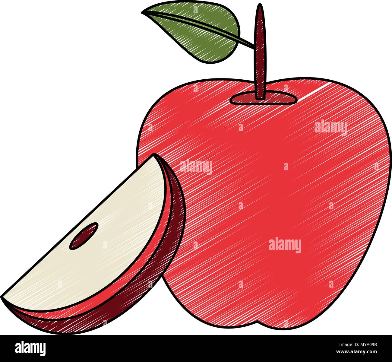 Apples delicious fruit scribble Stock Vector Image & Art - Alamy