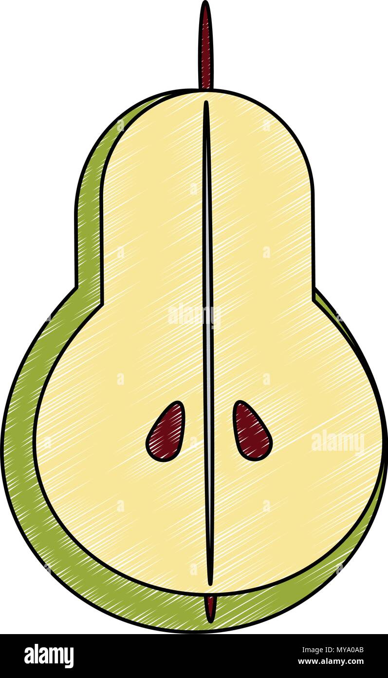 Pear delicious fruit scribble Stock Vector Image & Art - Alamy