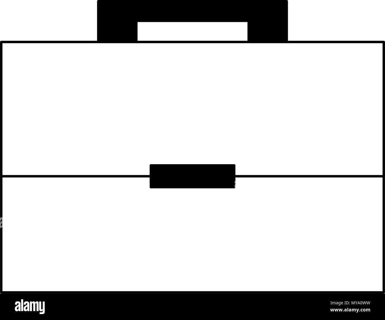 Business briefcase symbol in black and white colors Stock Vector Image ...