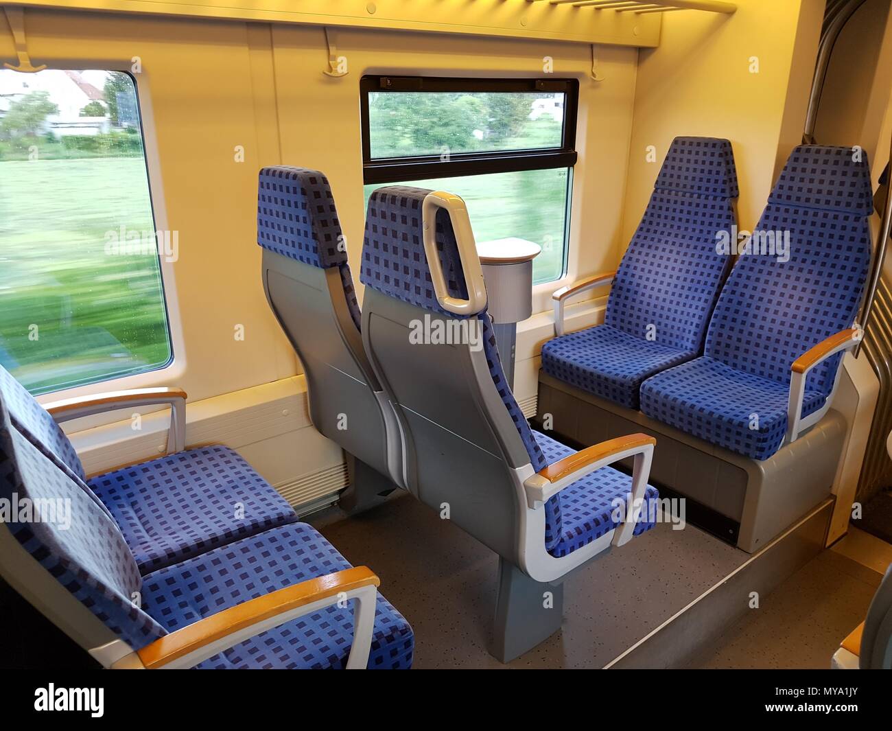 Emtpy interior of the train for long and short distance in Europe Stock ...