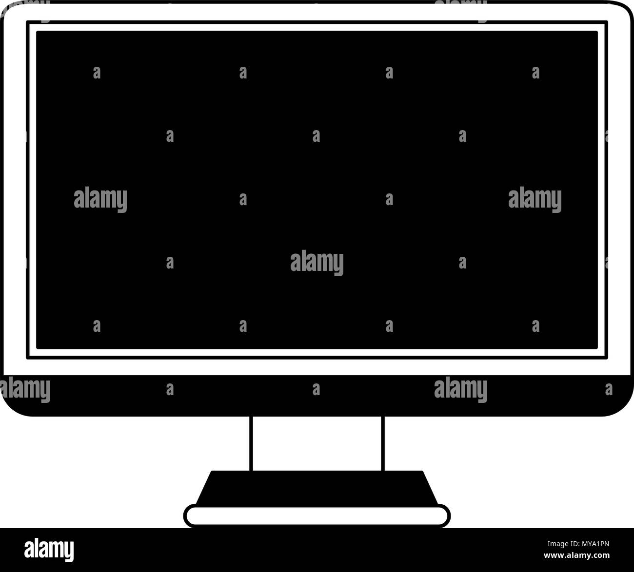 Computer screen technology in black and white colors Stock Vector Image ...