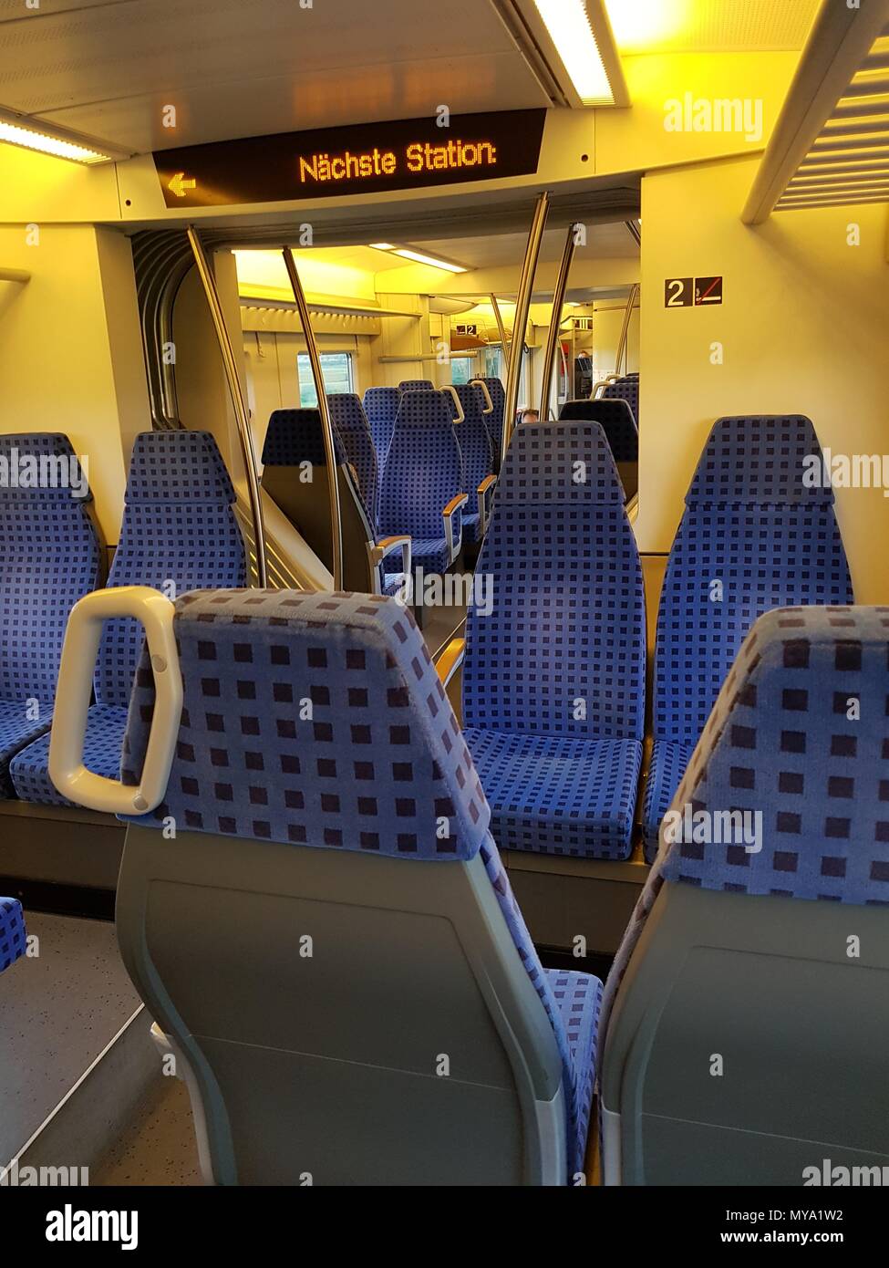 Emtpy interior of the train for long and short distance in Europe Stock ...