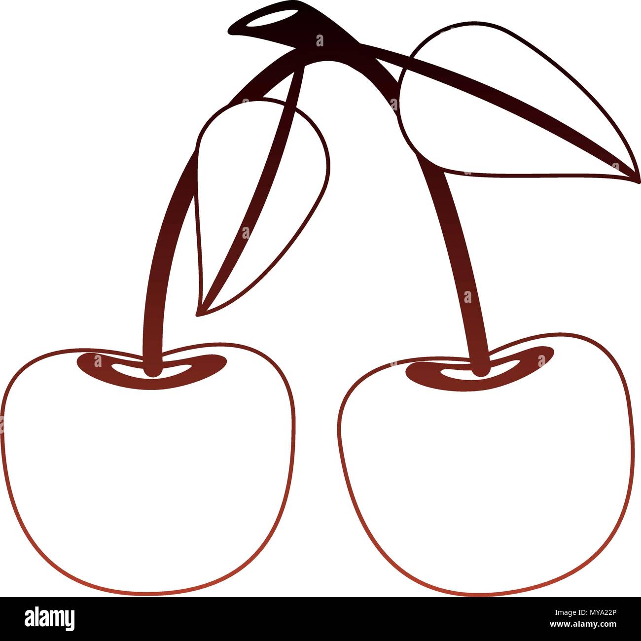 Cherry delicious fruit red lines Stock Vector Image & Art - Alamy