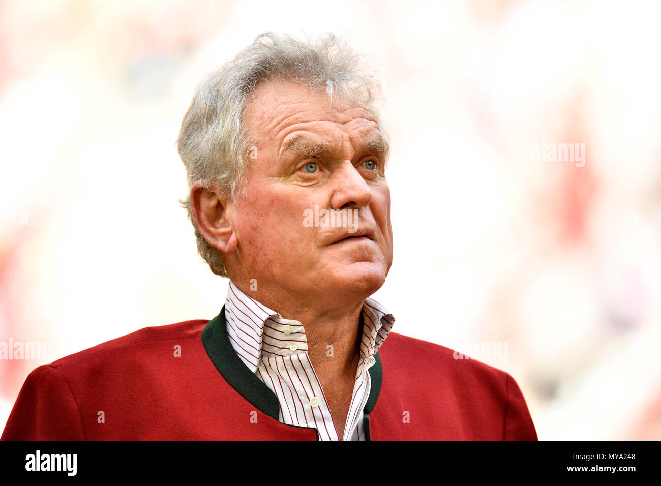 Former goalkeeper Sepp Maier, FC Bayern Munich, Portrait, Allianz Arena ...