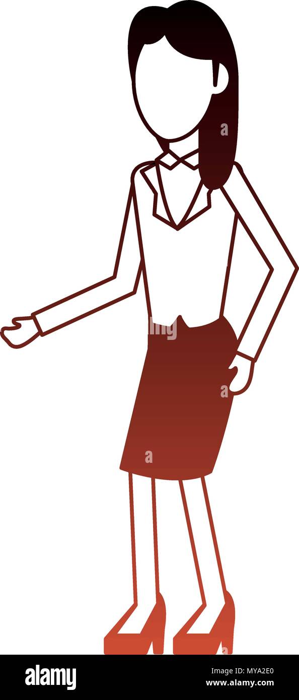 Business woman cartoon red lines Stock Vector Image & Art - Alamy