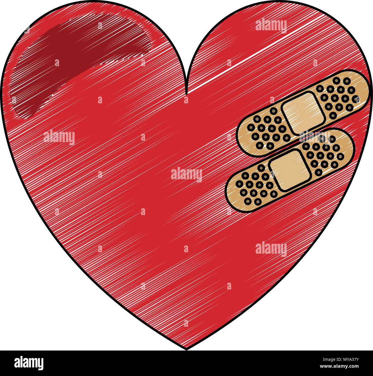 Broken heart bandages hi-res stock photography and images - Alamy