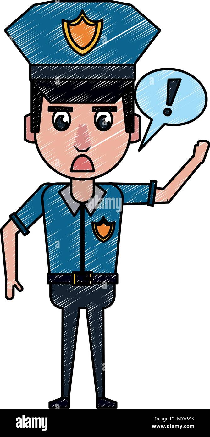 Cute police officer cartoon scribble Stock Vector Image & Art - Alamy