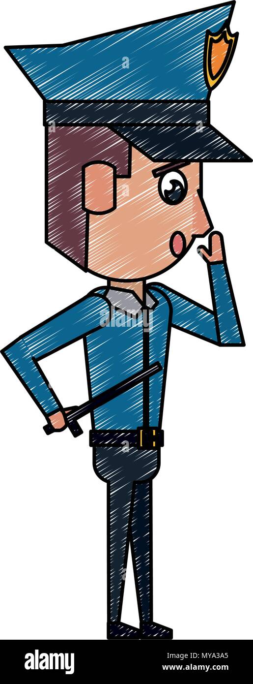 Cute police officer cartoon scribble Stock Vector Image & Art - Alamy