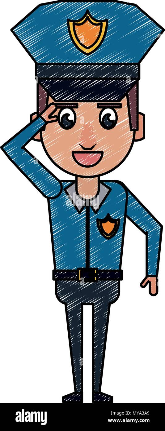 Cute police officer cartoon scribble Stock Vector Image & Art - Alamy