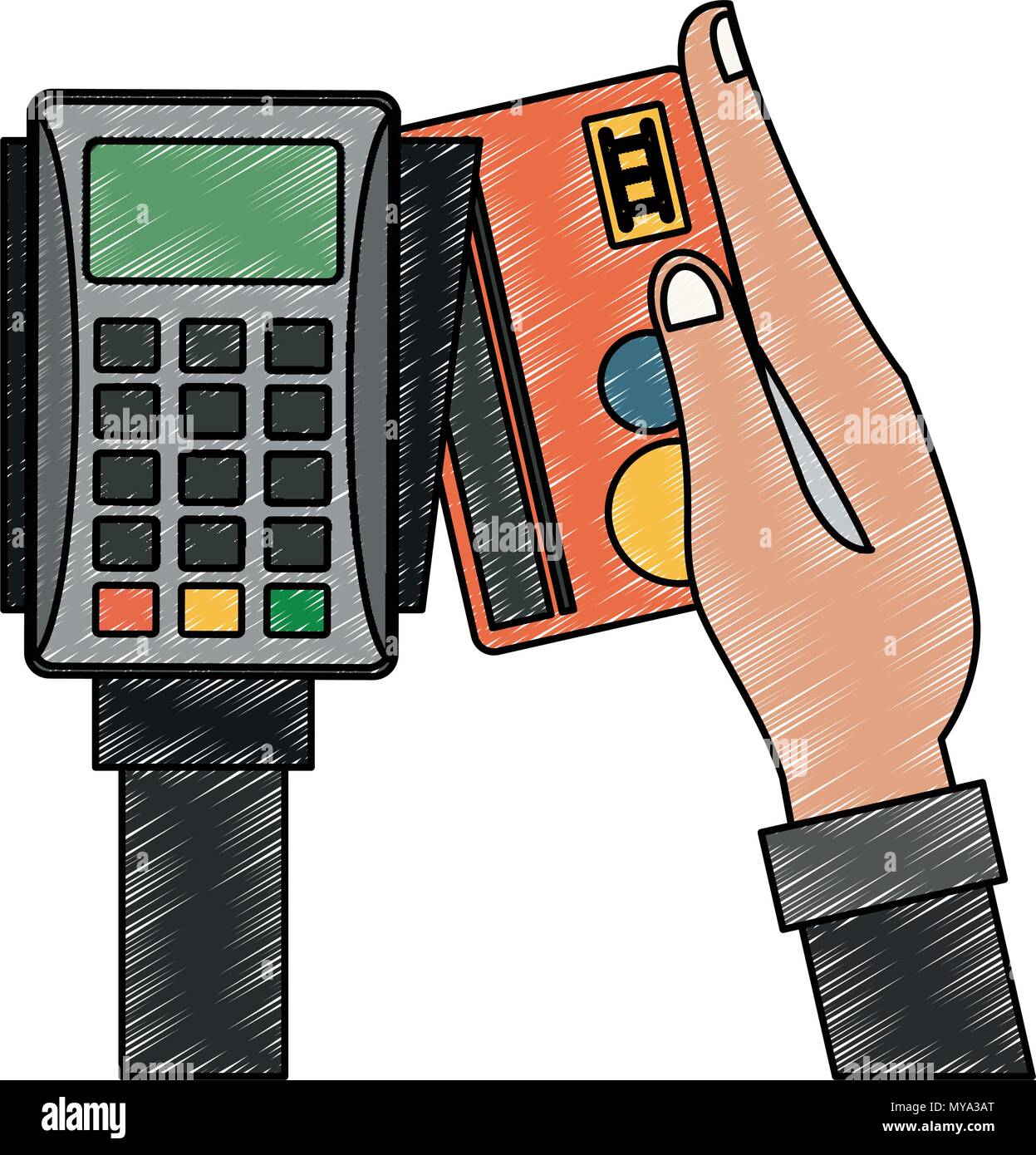 Hand draw payment credit card hi-res stock photography and images - Alamy