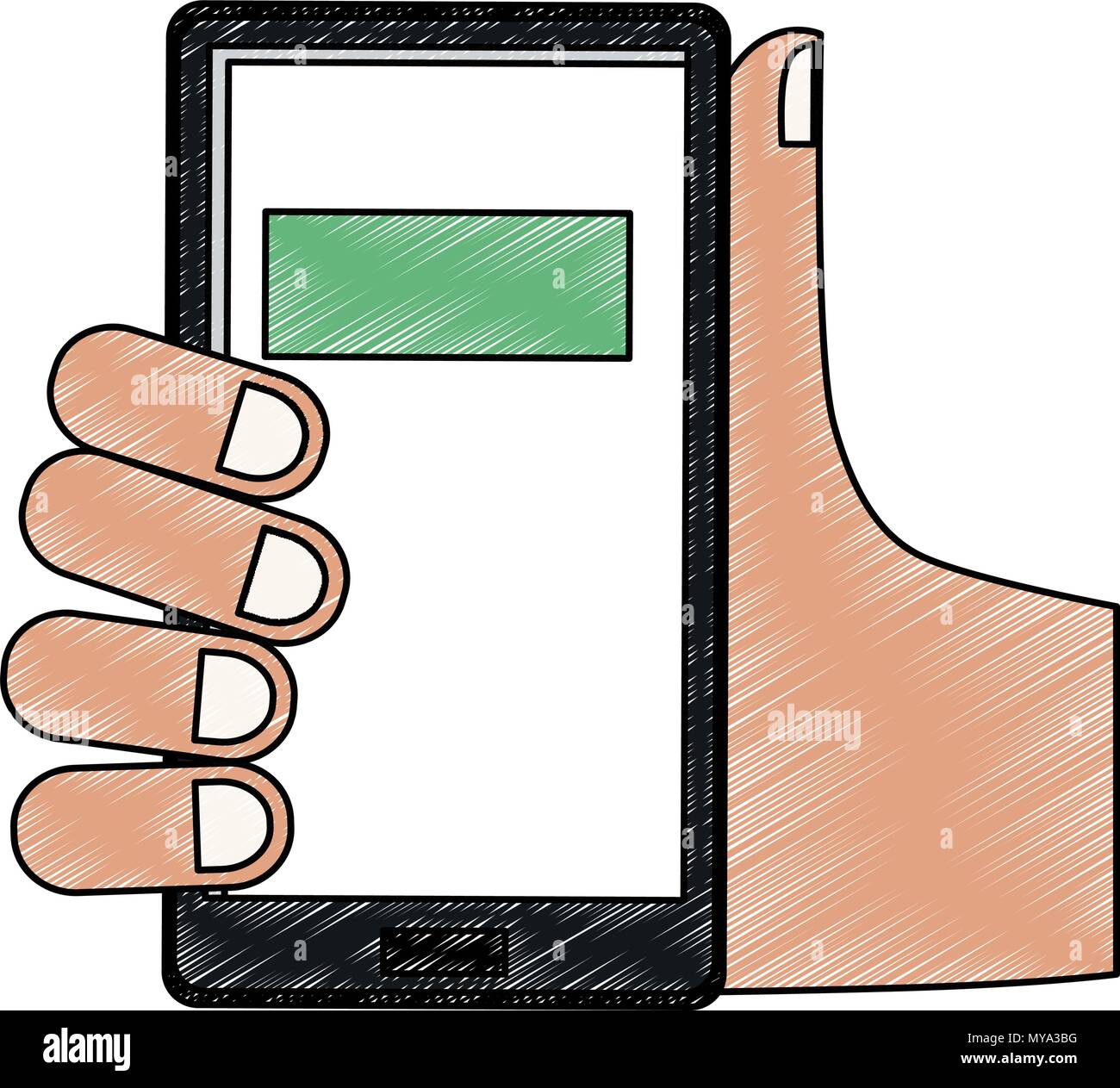 Hand using smartphone scribble Stock Vector Image & Art - Alamy