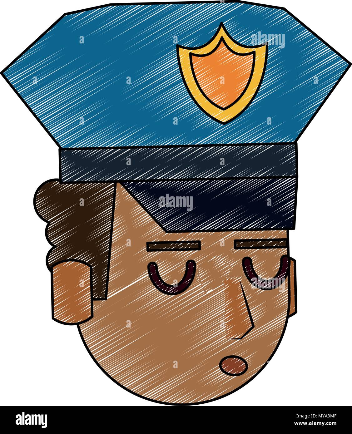 Cute police officer cartoon scribble Stock Vector Image & Art - Alamy