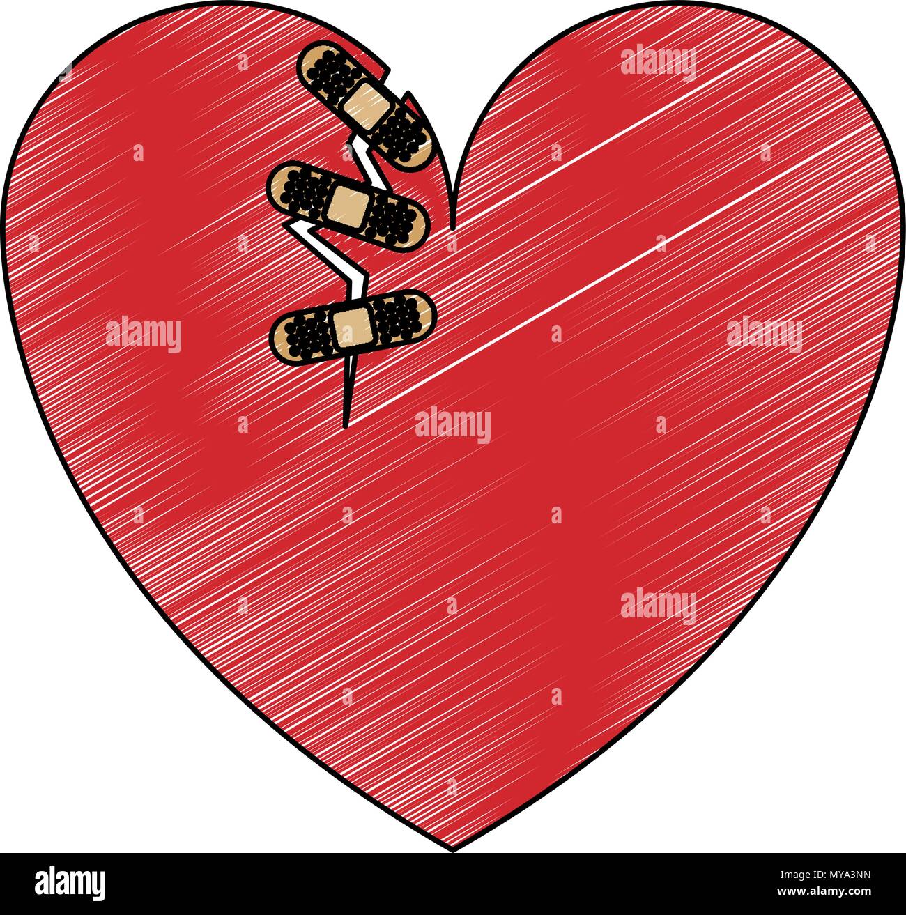 Broken heart bandages hi-res stock photography and images - Alamy