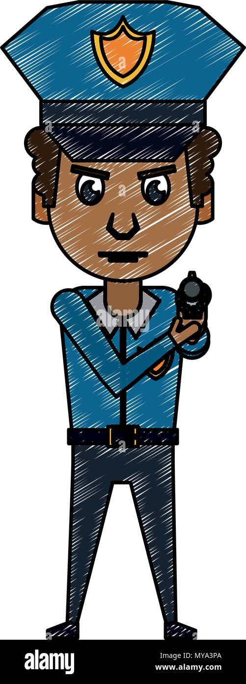 Cute police officer cartoon scribble Stock Vector Image & Art - Alamy