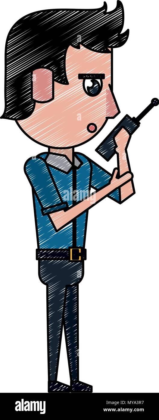 Cute police officer cartoon scribble Stock Vector Image & Art - Alamy