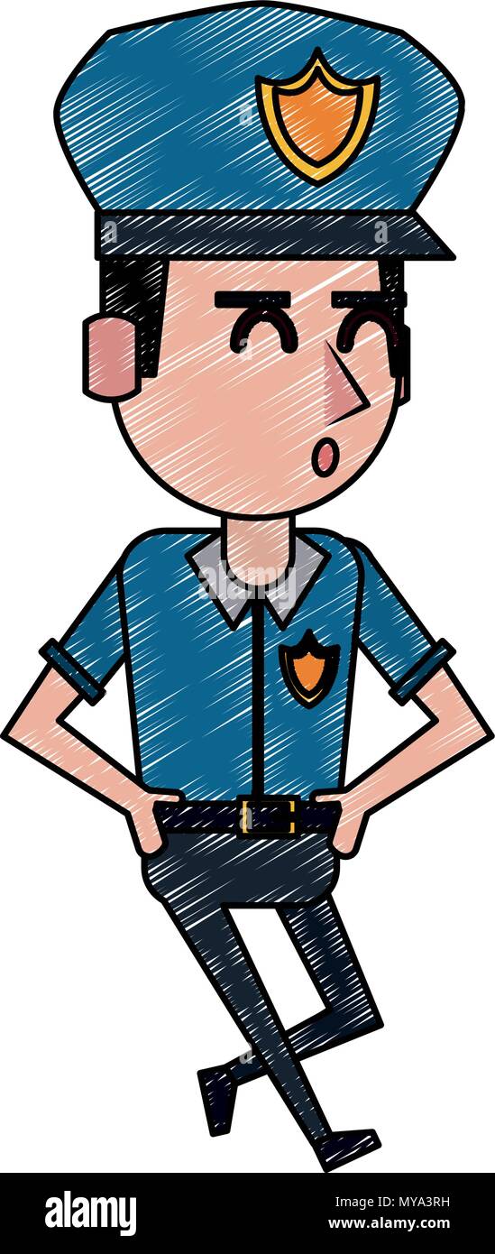 Cute police officer cartoon scribble Stock Vector Image & Art - Alamy