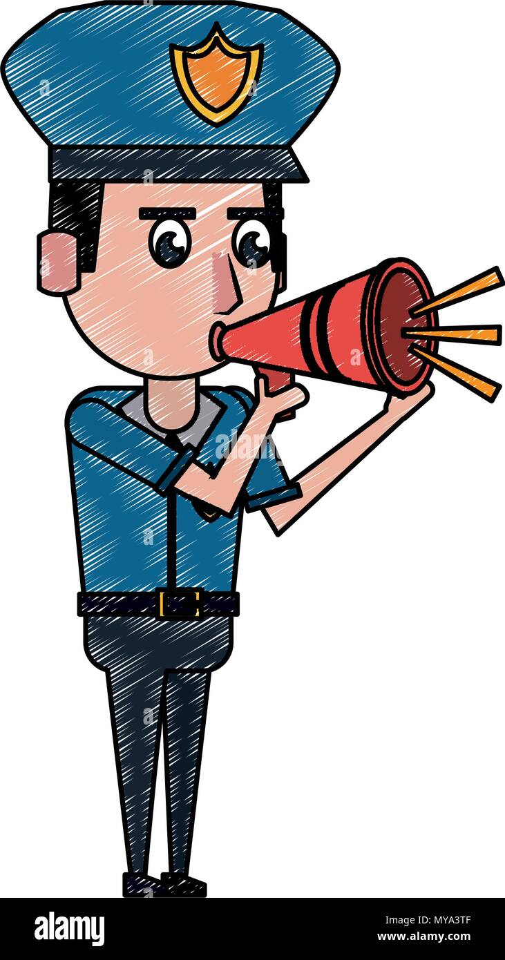 Cute police officer cartoon scribble Stock Vector Image & Art - Alamy