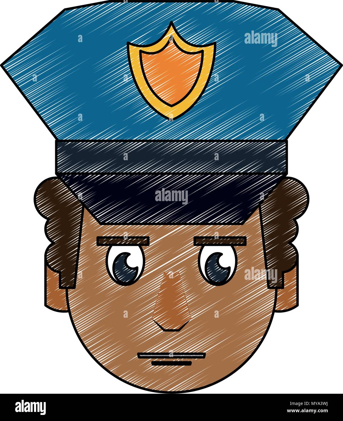Cute police officer cartoon scribble Stock Vector Image & Art - Alamy