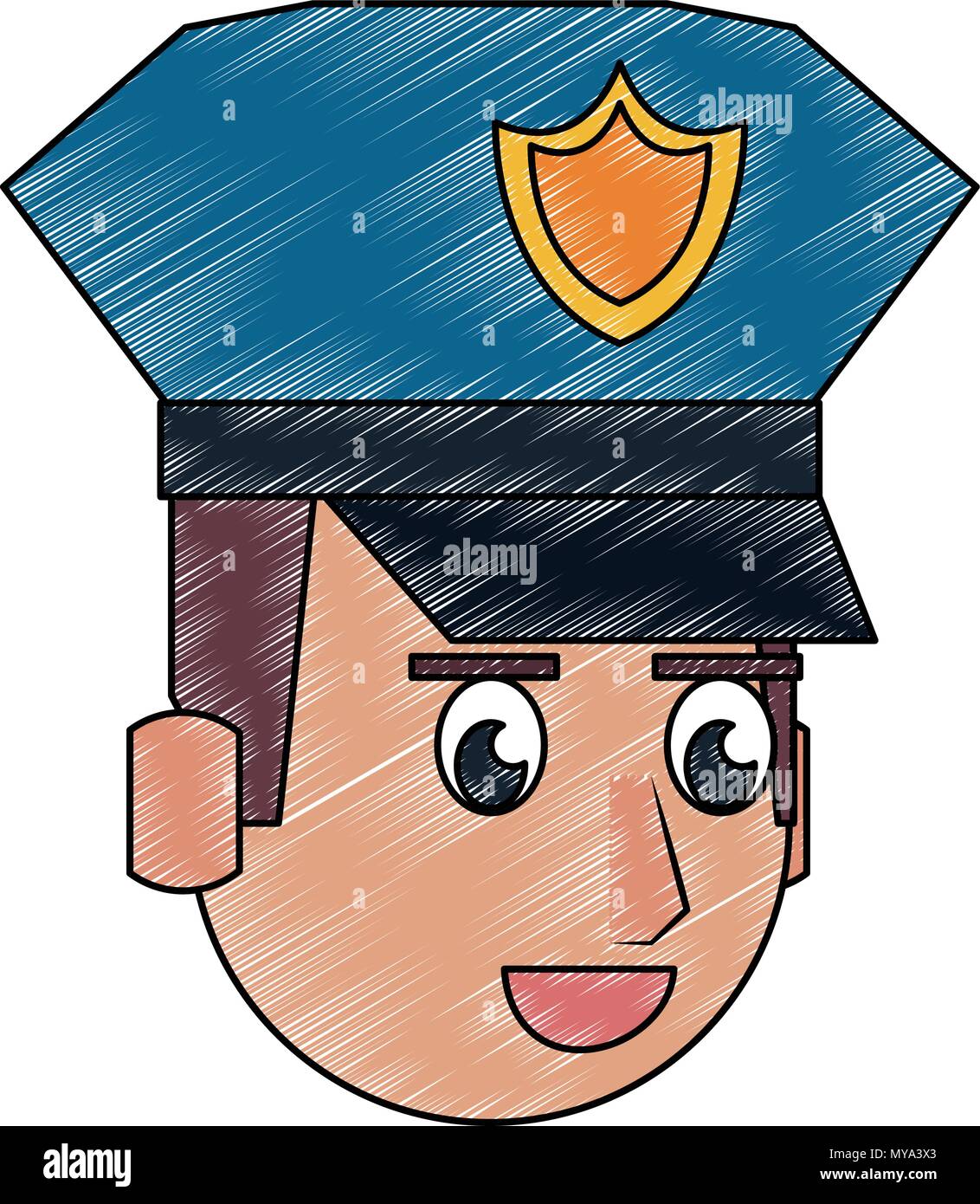 Cute police officer cartoon scribble Stock Vector Image & Art - Alamy