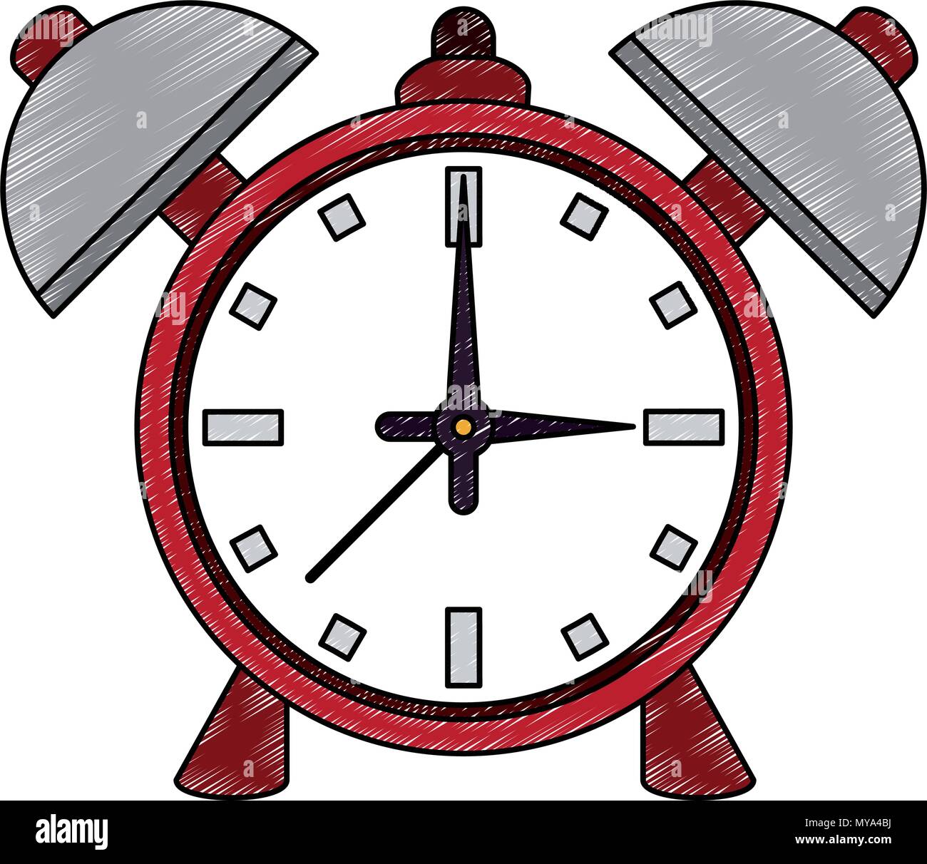 Vintage alarm clock scribble Stock Vector Image & Art - Alamy