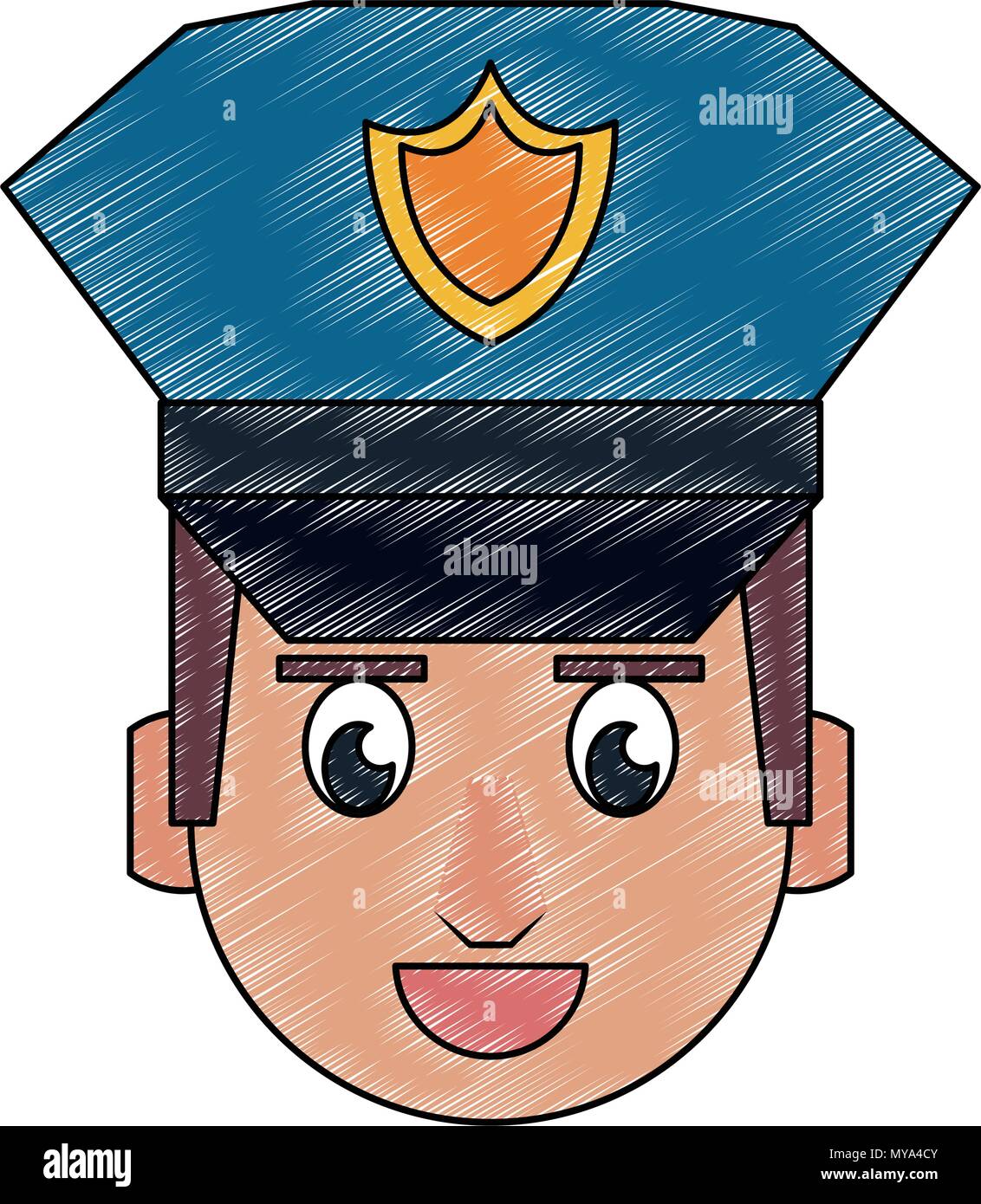 Cute police officer cartoon scribble Stock Vector Image & Art - Alamy