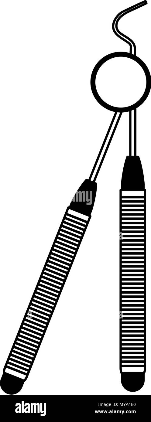 Dental mirror in black Stock Vector Images - Alamy