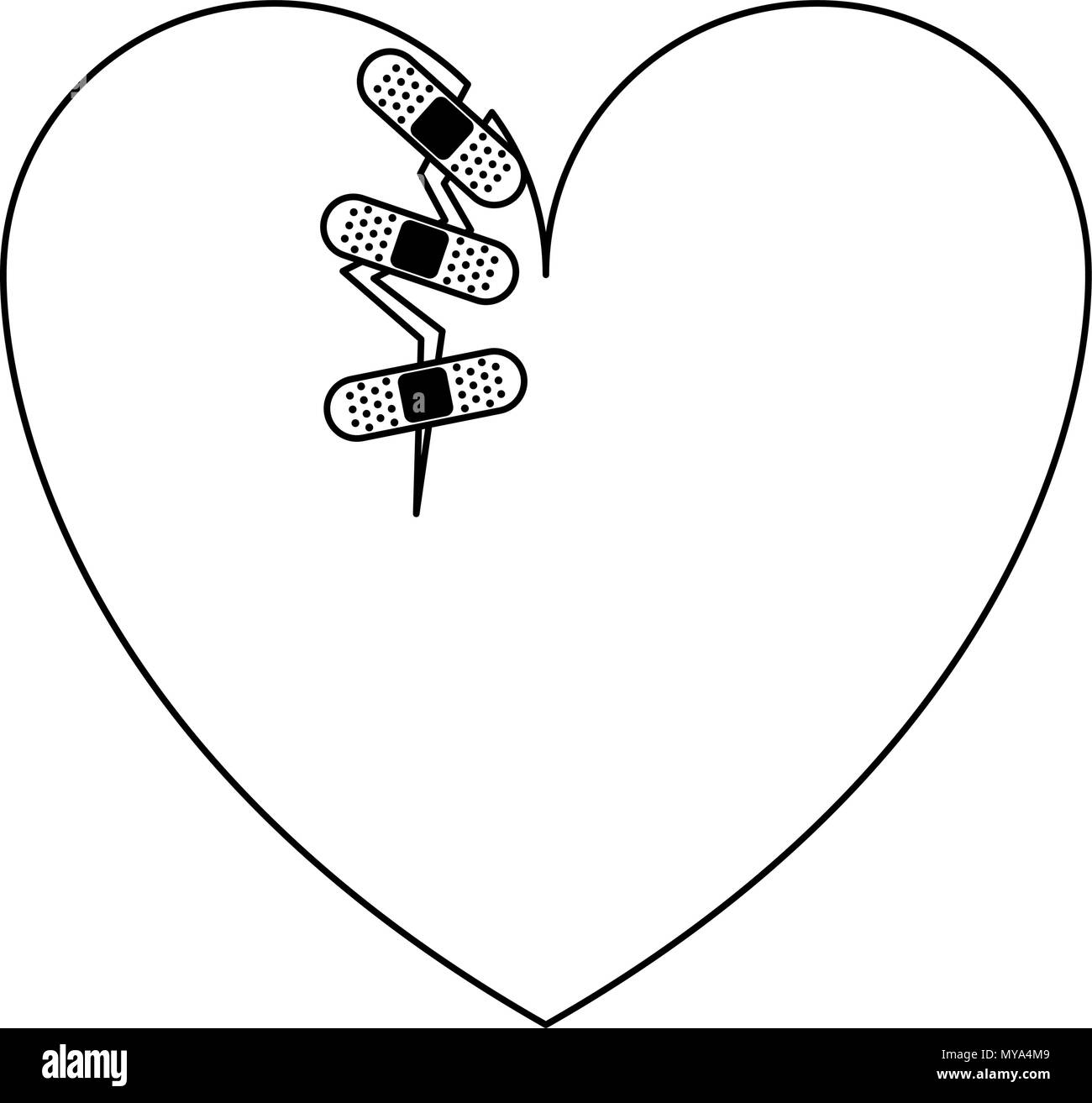 Bandaged Heart Drawing