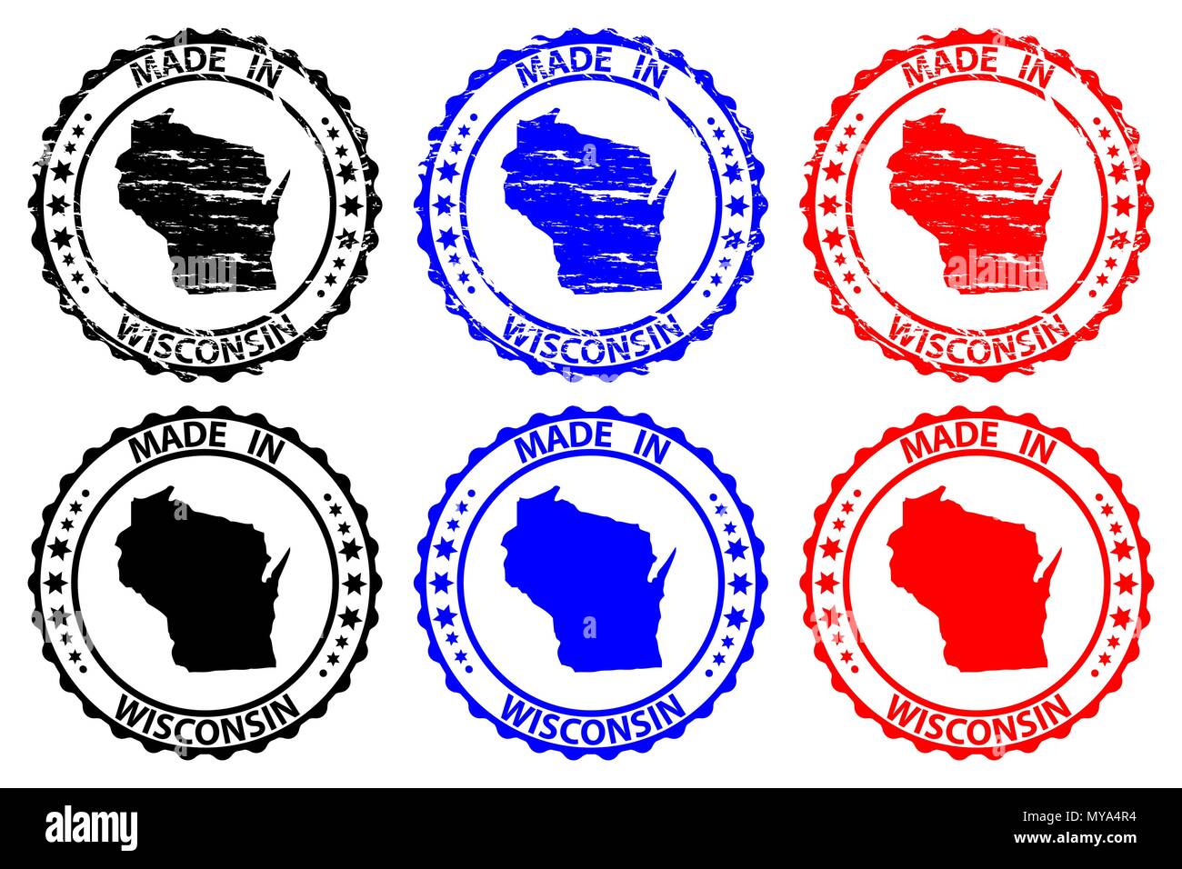Made in Wisconsin - rubber stamp - vector, Wisconsin (United States of ...