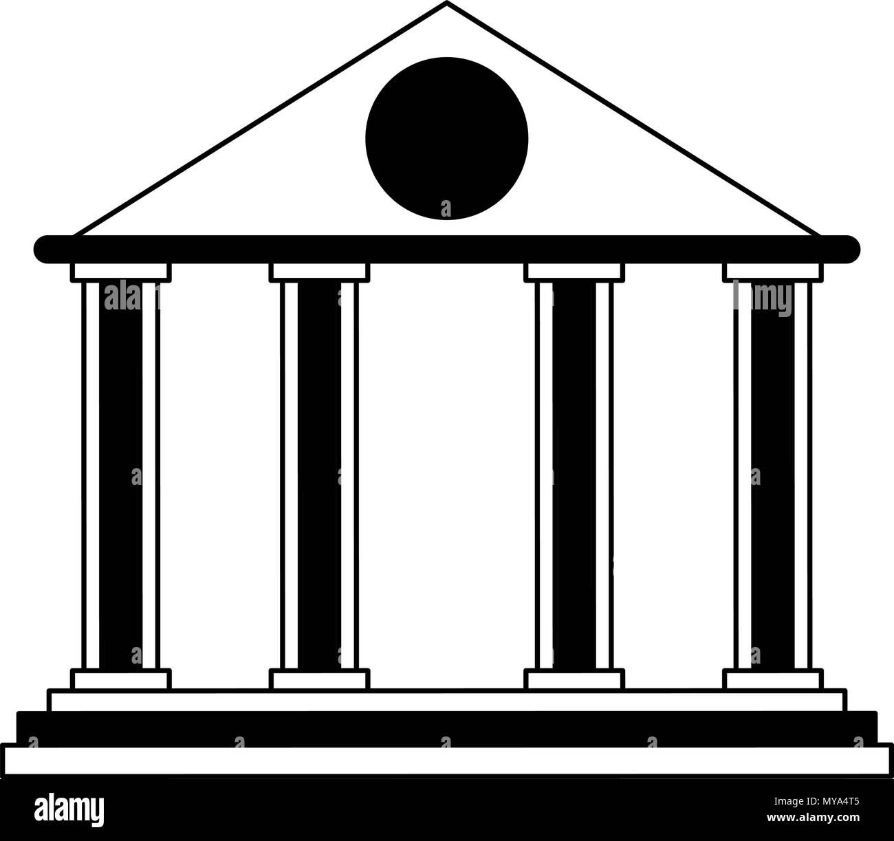 Bank building isolated in black and white Stock Vector Image & Art - Alamy