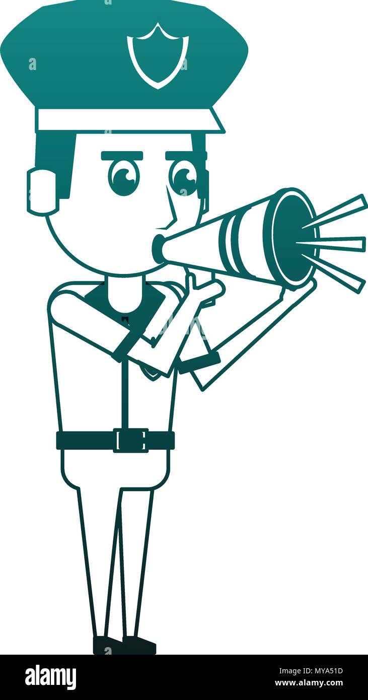 Cute police officer cartoon blue lines Stock Vector Image & Art - Alamy