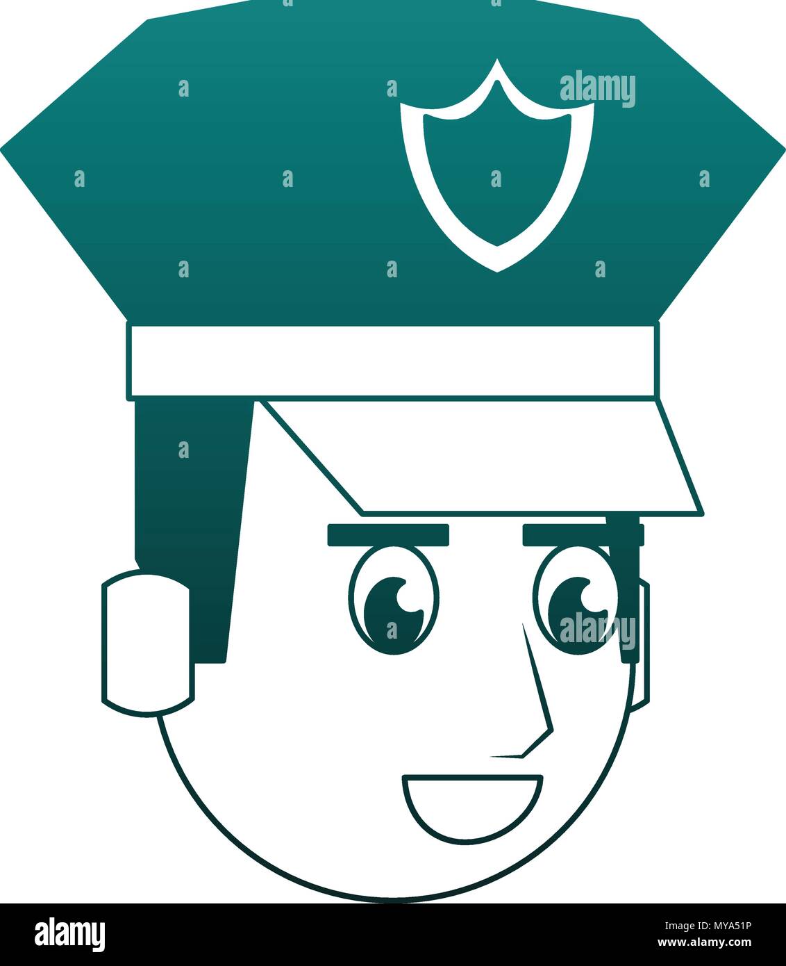 Cute police officer cartoon blue lines Stock Vector Image & Art - Alamy