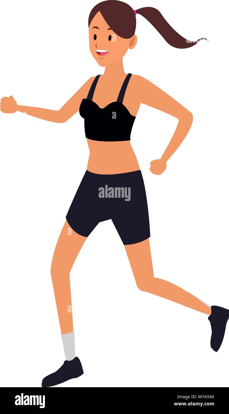 Fitness woman running Stock Vector Image & Art - Alamy