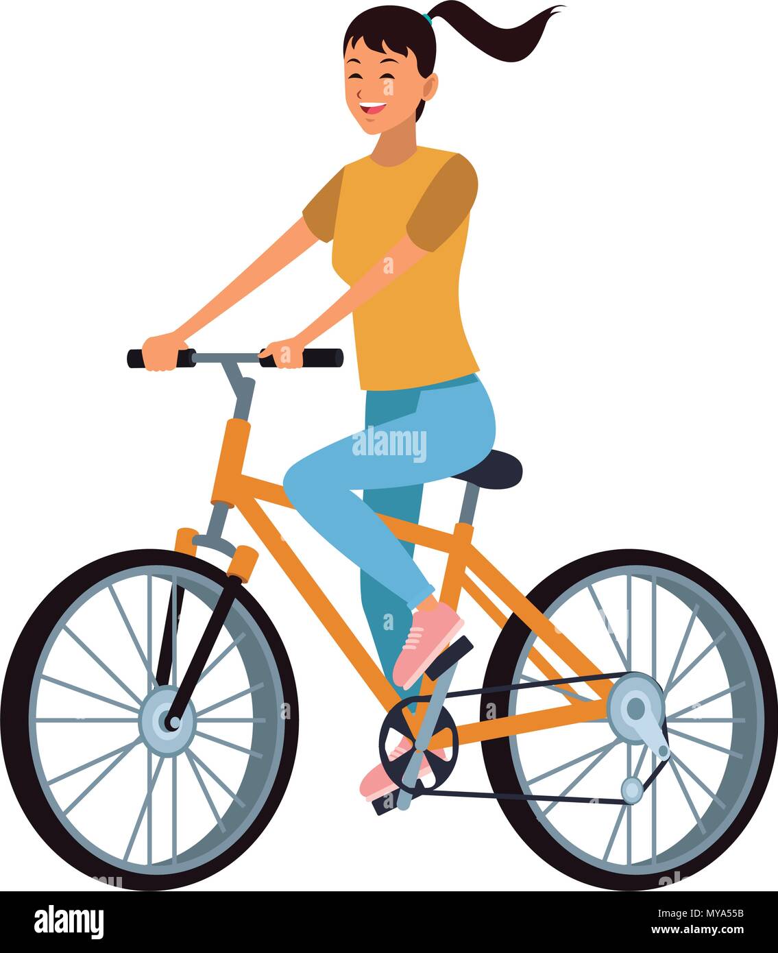 Young woman cycle Stock Vector Images - Alamy