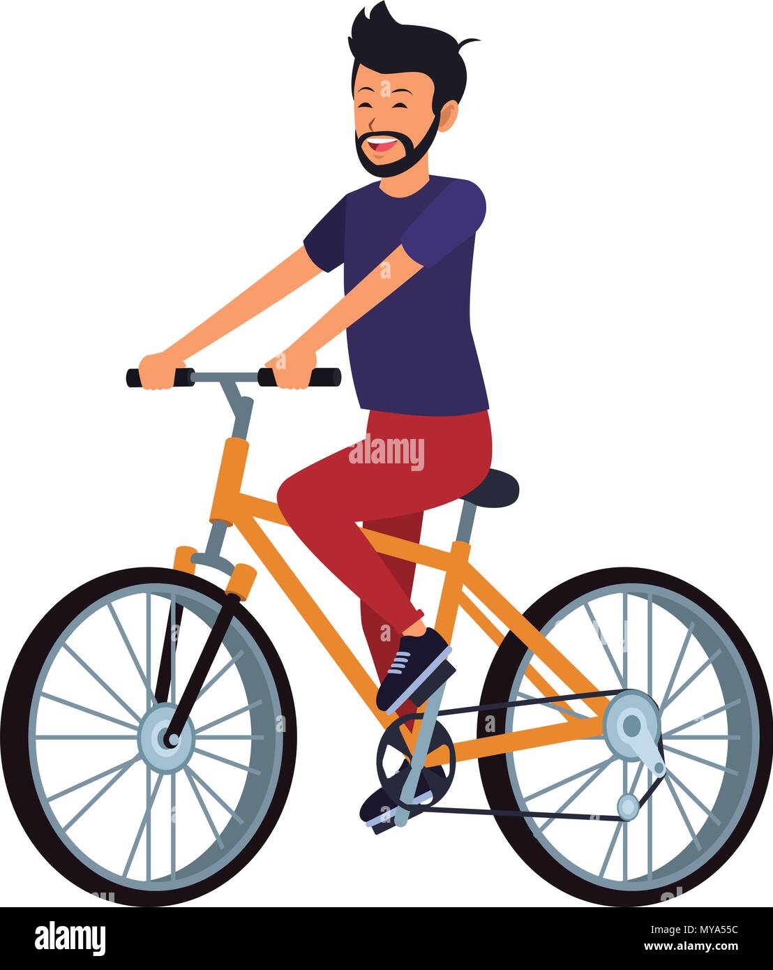 Active young female cyclist Stock Vector Images - Alamy