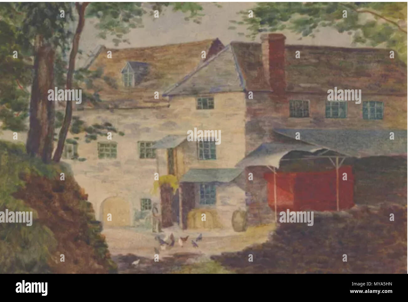 . English: Rivelin Corn Mill (1922), by Ben Baines of the Rivelin ...