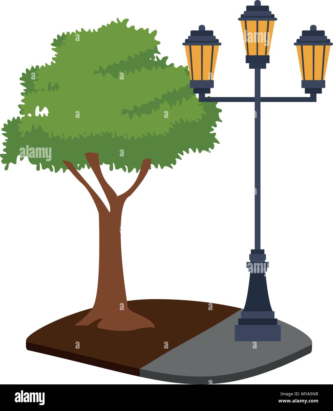 Lamp post in park Stock Vector Images - Alamy