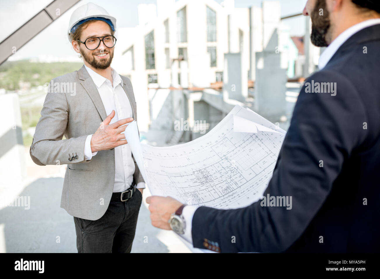 Business people on the structure Stock Photo - Alamy