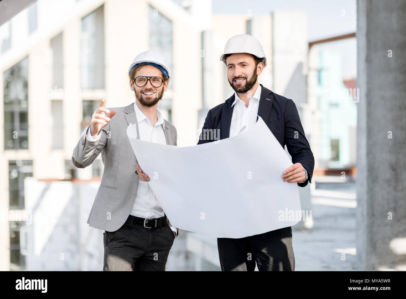 Business people on the structure Stock Photo - Alamy