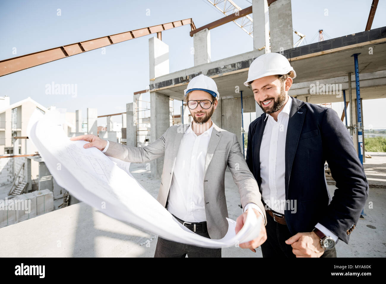 Business people on the structure Stock Photo - Alamy