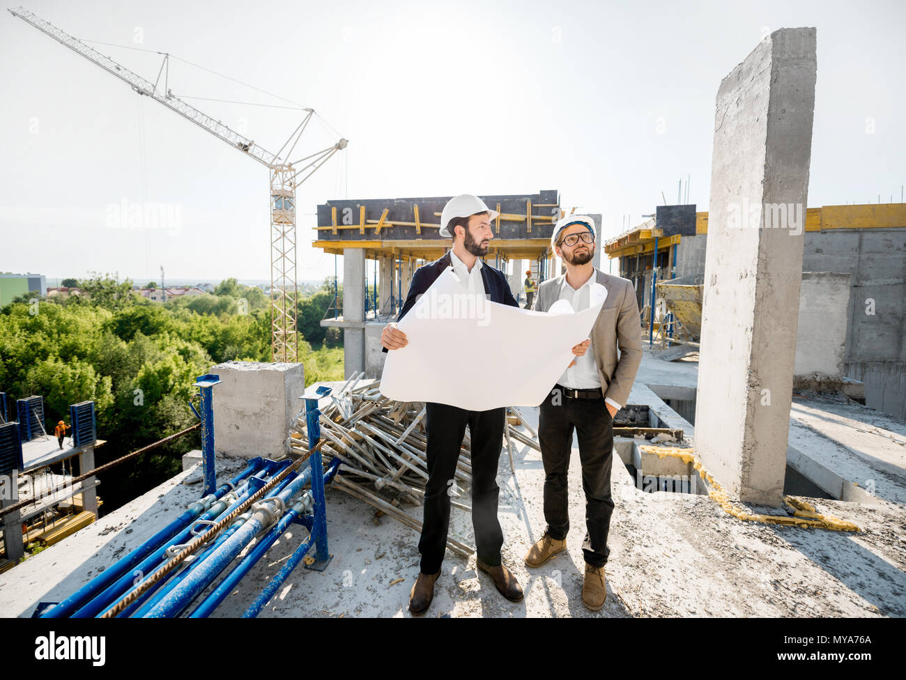 Engineers working on the structure Stock Photo - Alamy