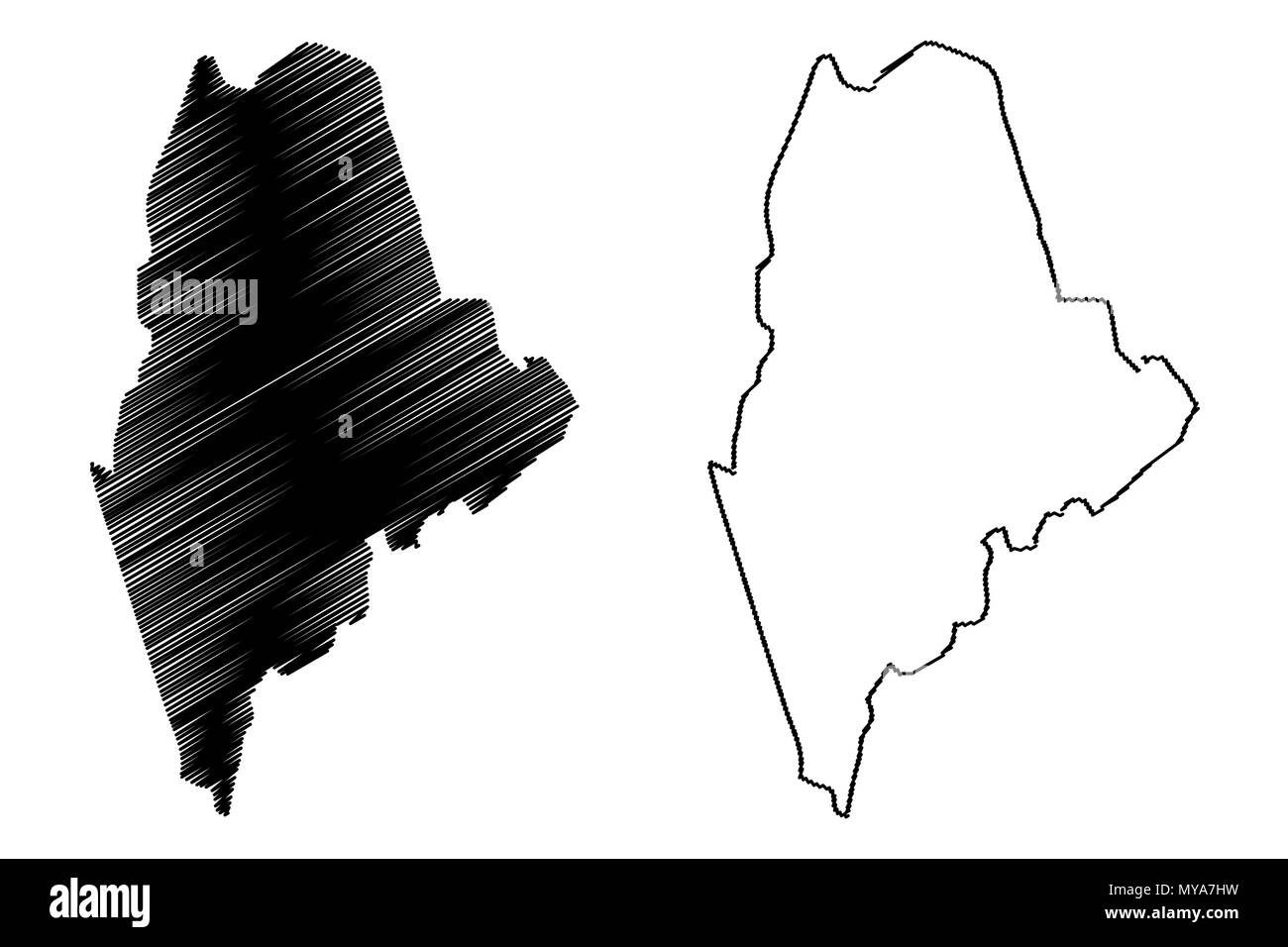 Maine map vector illustration, scribble sketch Maine map Stock Vector Image & Art - Alamy
