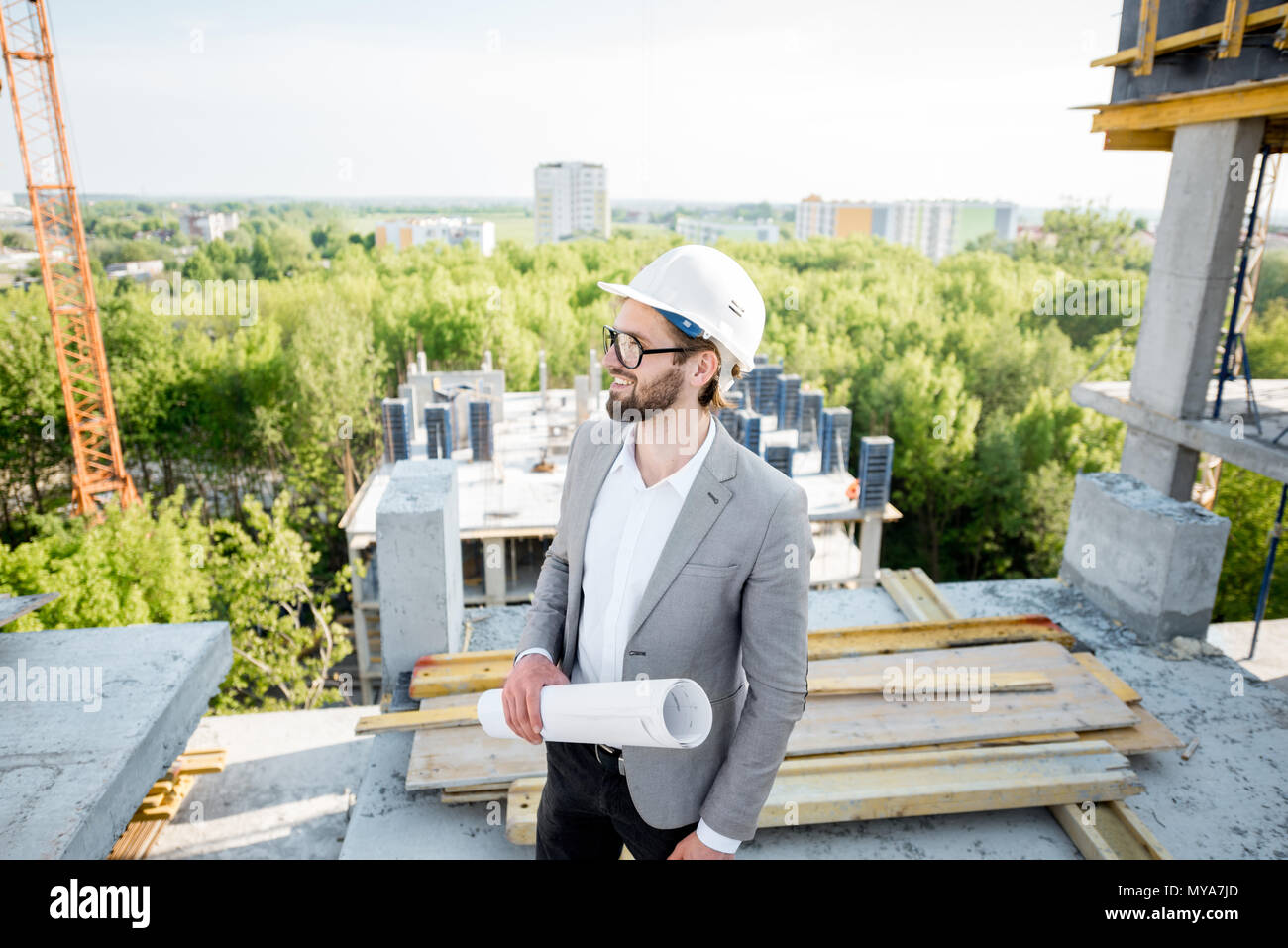 Man on the structure outdoors Stock Photo - Alamy