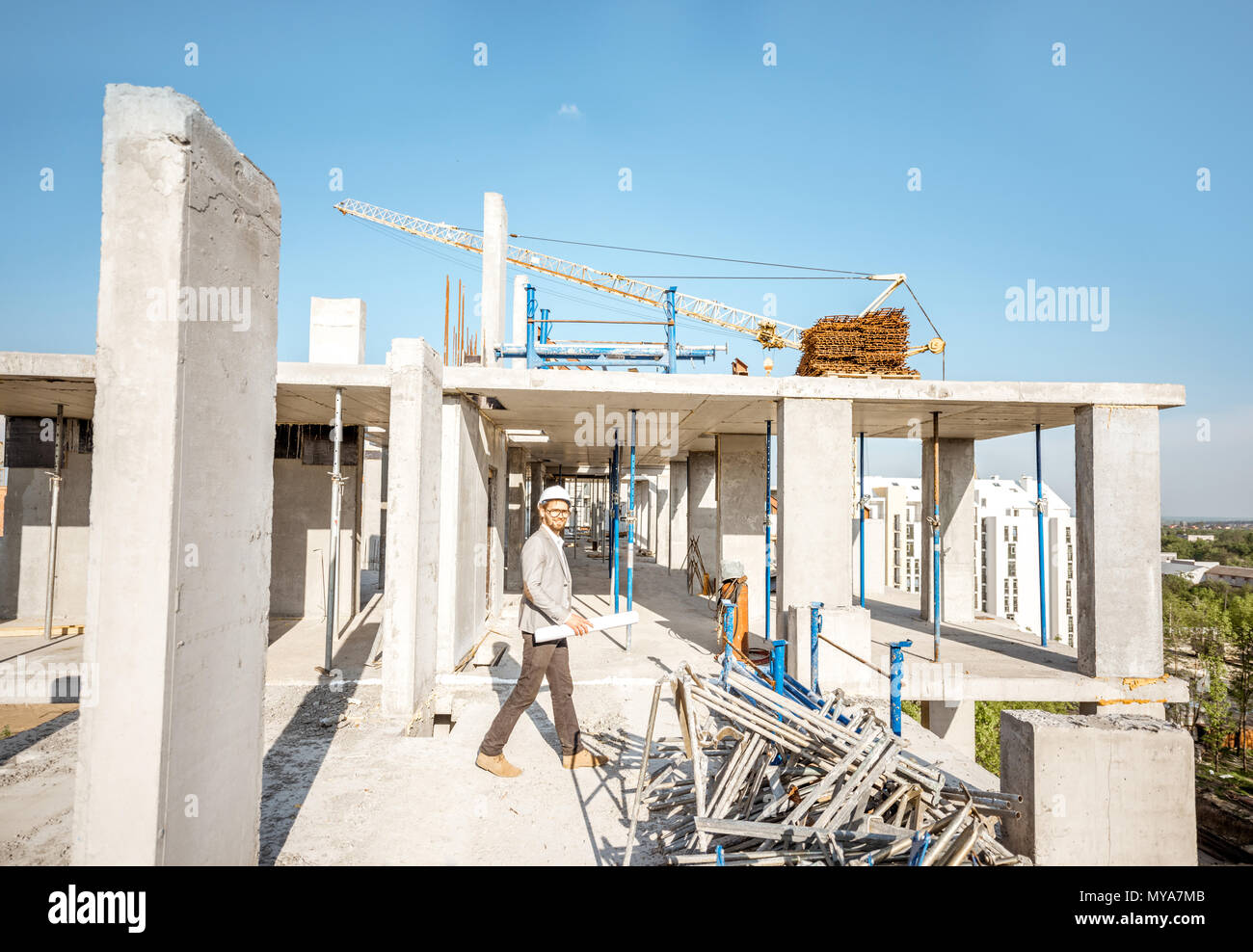 Man on the structure outdoors Stock Photo - Alamy