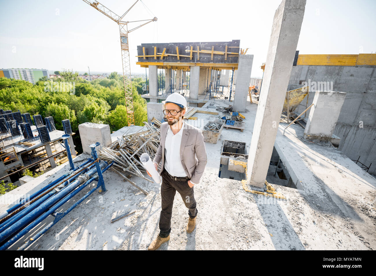 Man on the structure outdoors Stock Photo - Alamy