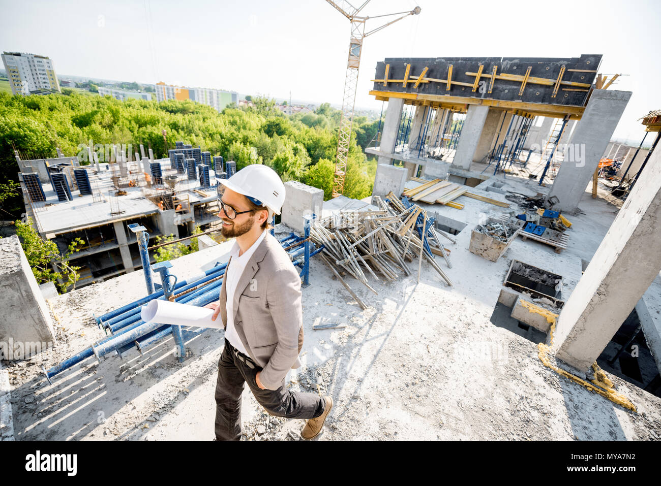 Man on the structure outdoors Stock Photo - Alamy