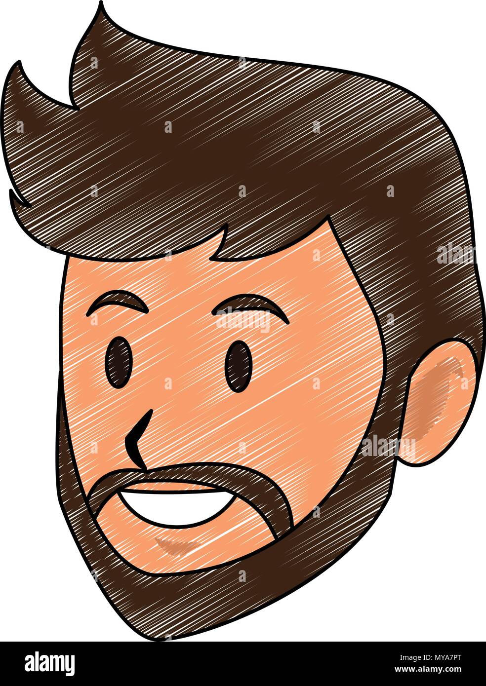 Young man face scribble Stock Vector Image & Art - Alamy